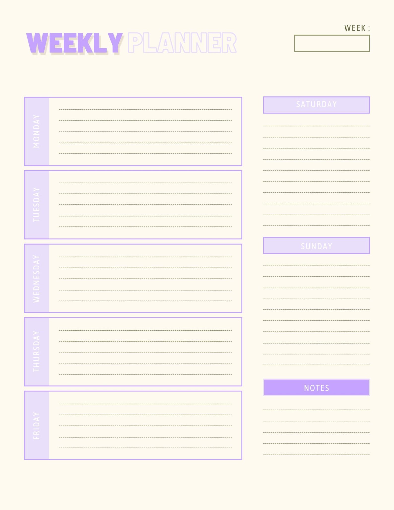 Modern Weekly Printable Planner - Etsy