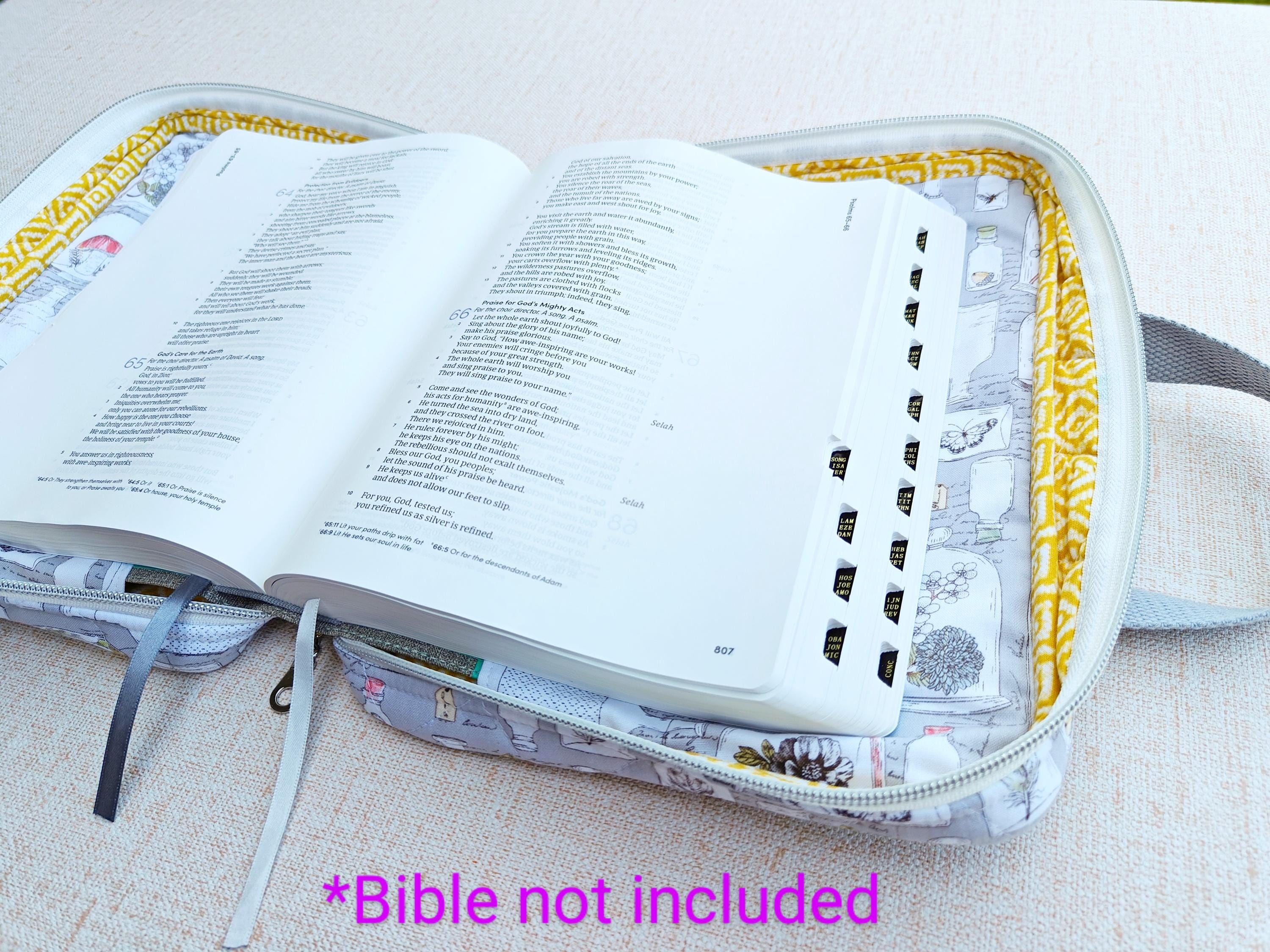 HANDCRAFTED Bible Cover With Handles - LARGE | Full Zipper Closure ...