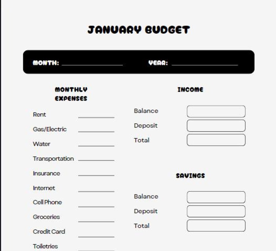 Digital Monthly Budget Planner | Printable Tracker | Canva Template for ...