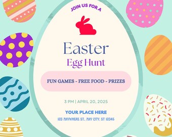 Editable Easter Egg Hunt Invitation | Spring Party Invite | Instant ...