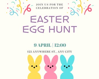 Editable Easter Egg Hunt Invitation | Spring Party Invite | Instant ...