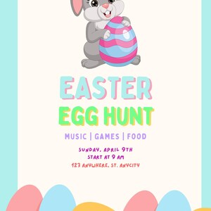 Editable Easter Egg Hunt Invitation | Spring Party Invite | Instant ...