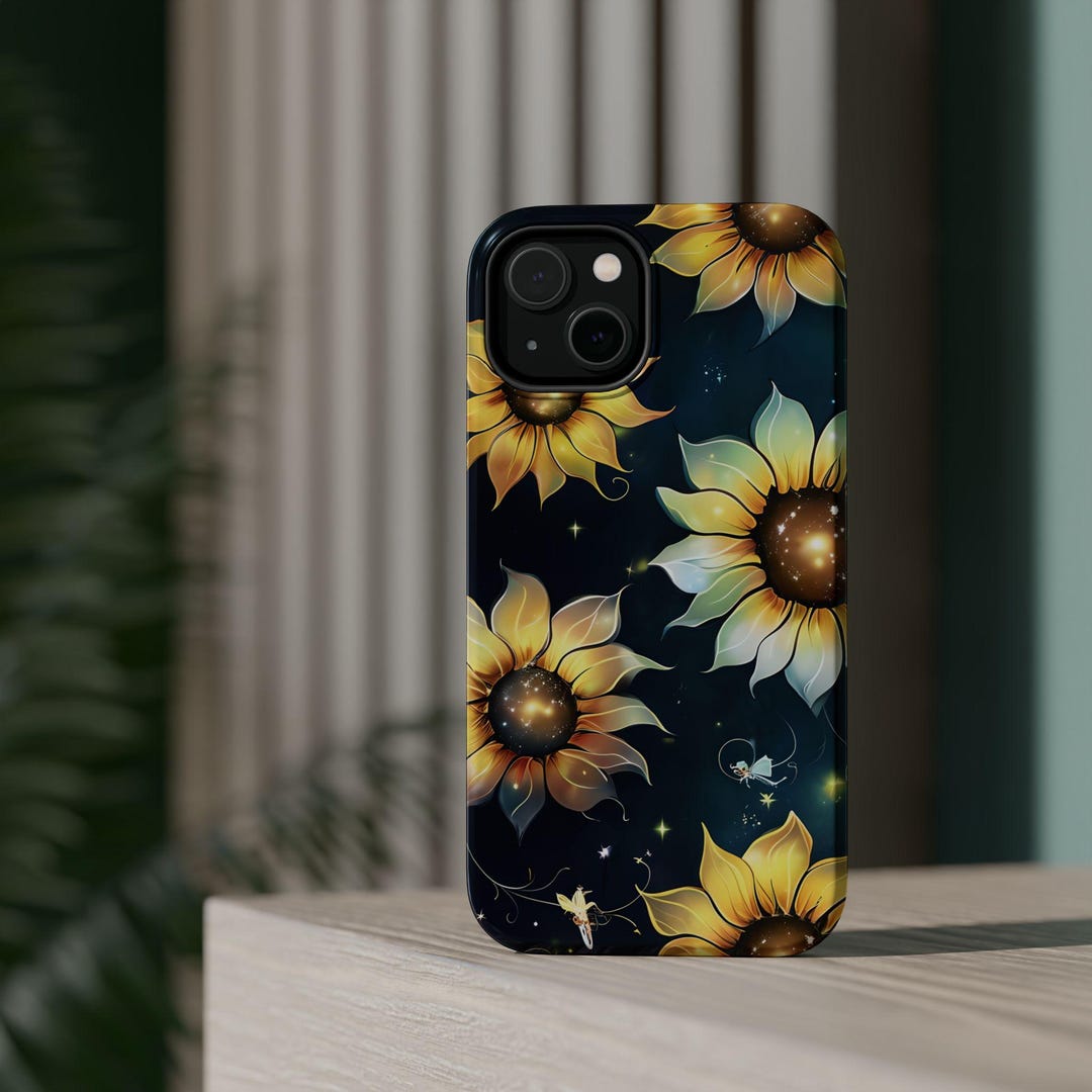 Sunflower Magnetic Tough Case for Phone, Floral Design, Durable ...