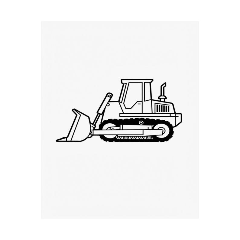 Bulldozer Truck Poster -construction Wall Art for Kids, Boys Room ...