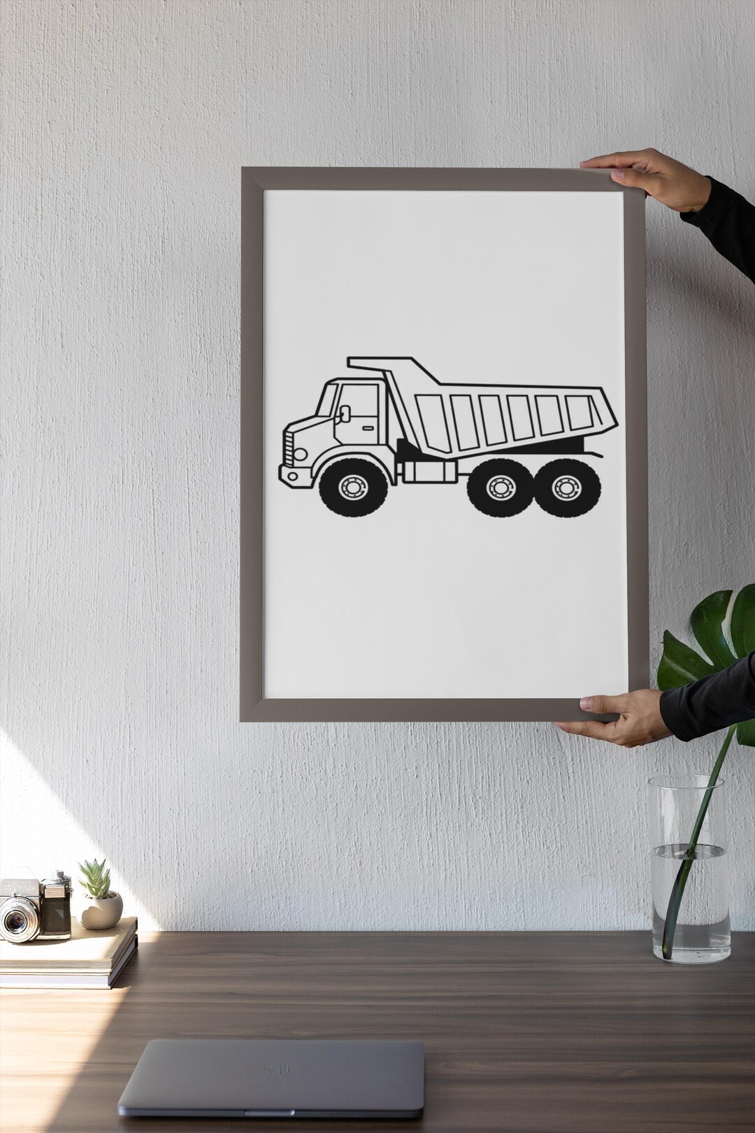 Dump Truck Poster for Kids -construction Truck Wall Art, Boys Room ...