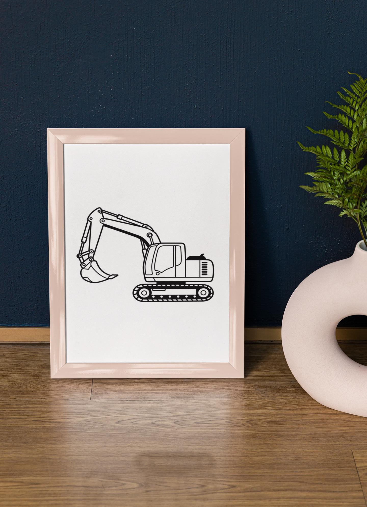 Excavator Poster for Kids -construction Truck Wall Art, Boys Room Decor ...
