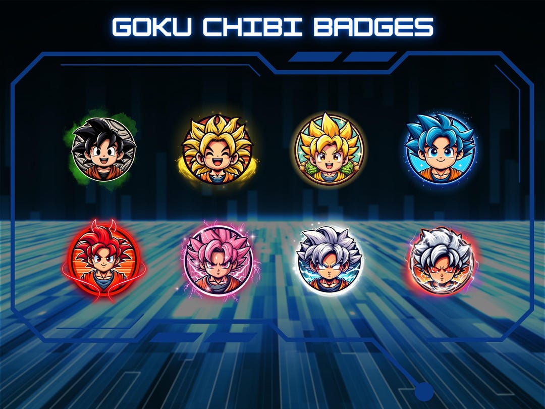 Anime Goku Chibi Badges | Twitch Sub Badges, Streaming (digital ...