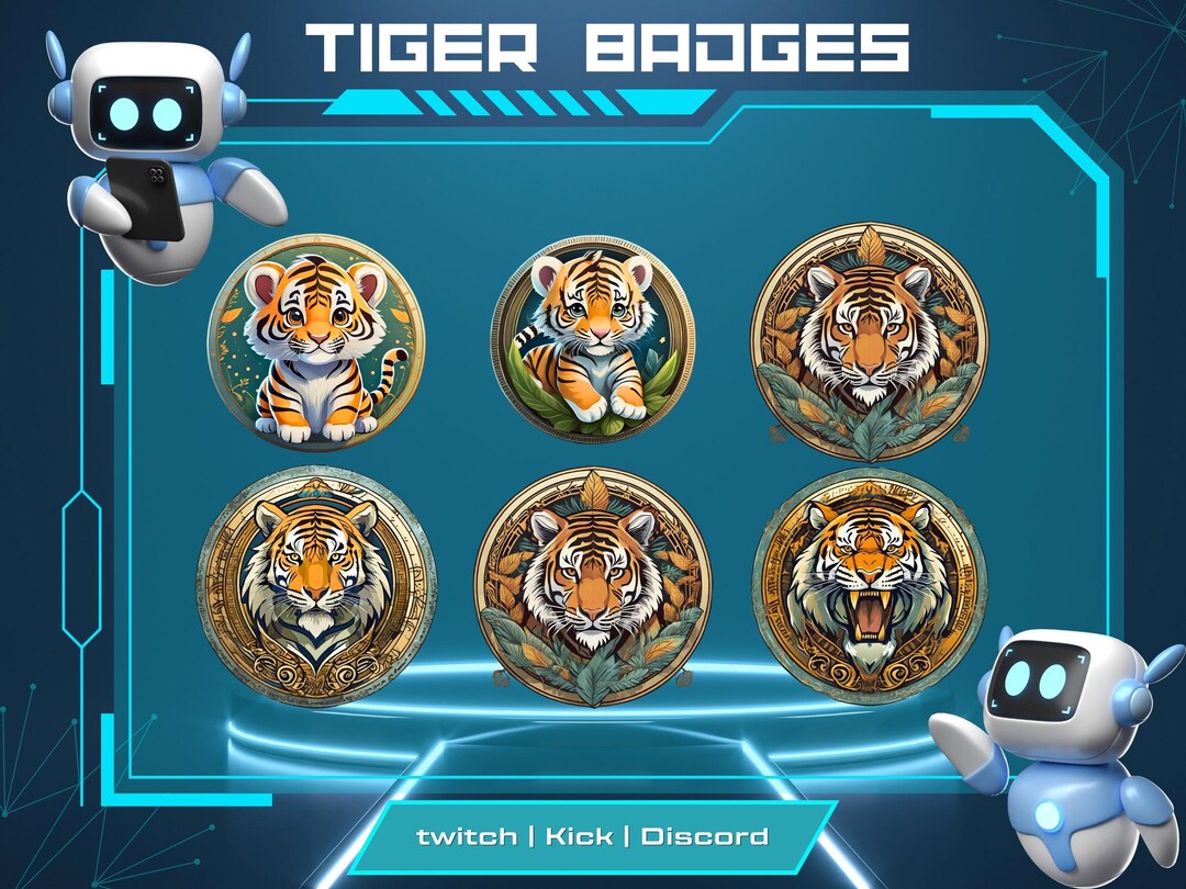 Twitch Tiger Badges | Sub/bit Badges | Kick Badges | Twitch, Discord ...