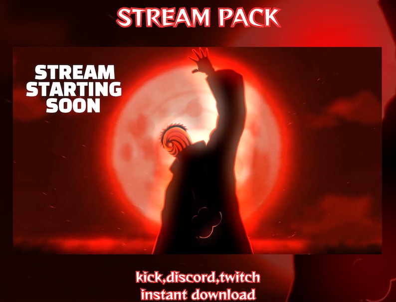 Twitch Stream Screens | Anime Overlay Pack | Character Stream Pack ...