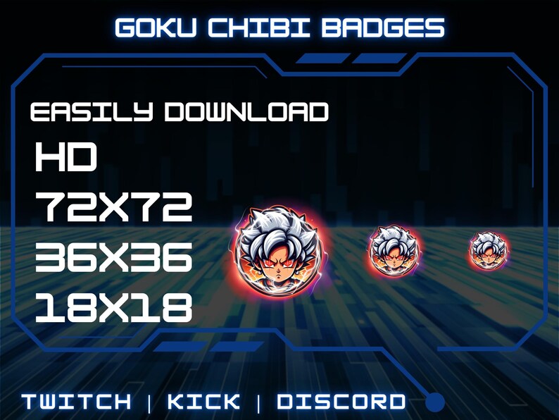 Anime Goku Chibi Badges | Twitch Sub Badges, Streaming (digital ...