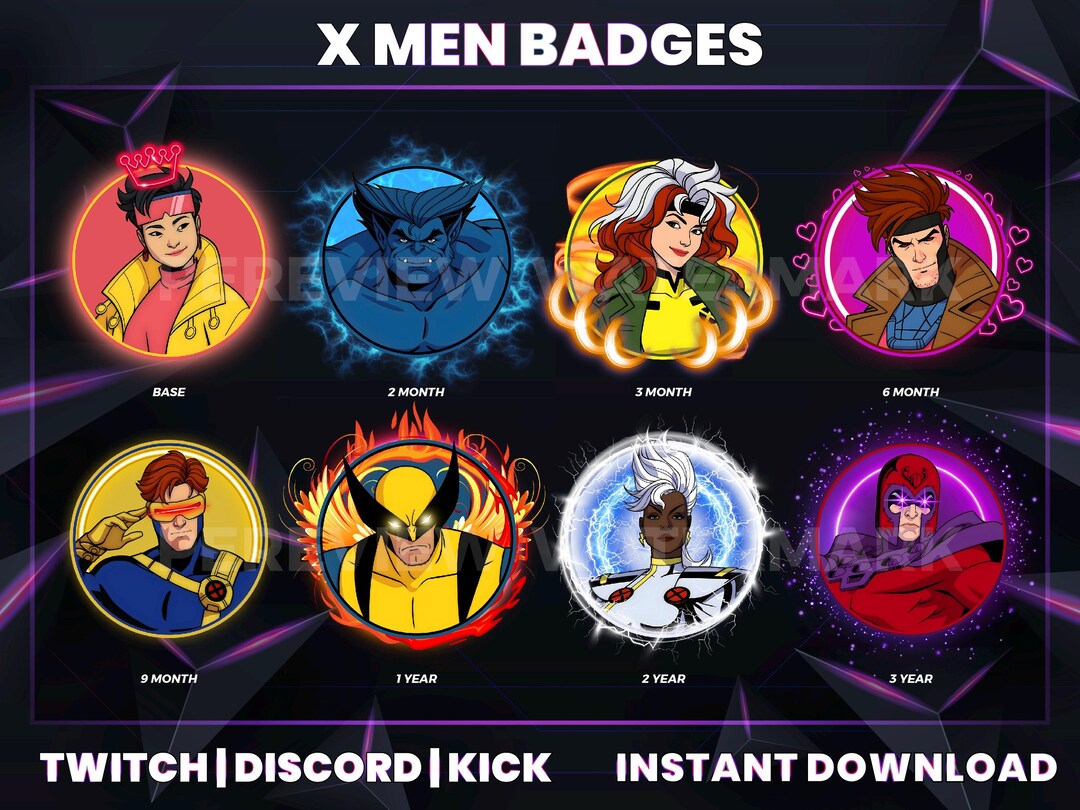 X-men Twitch Sub Badges | Character Emotes (digital Download) - Etsy Canada