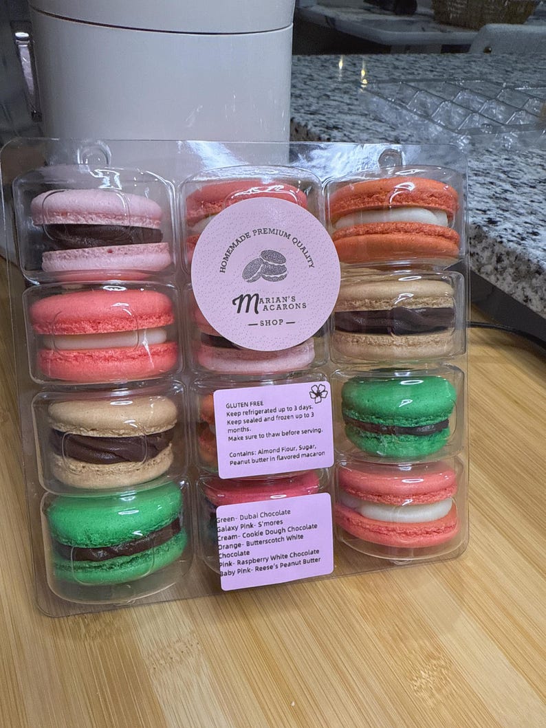 12 Piece Variety Macarons - Etsy