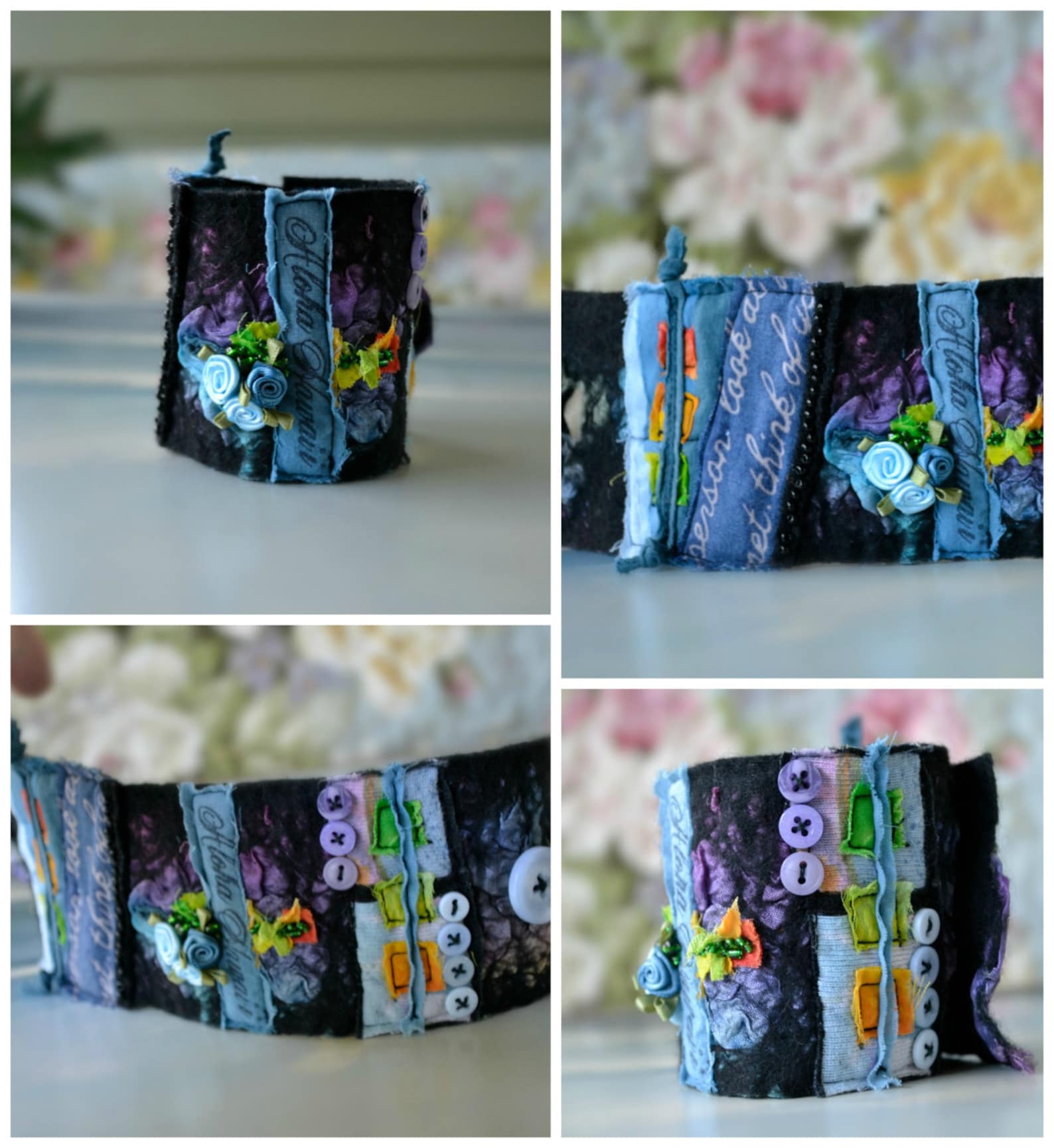 Handmade Felted Wool Bracelet - Etsy