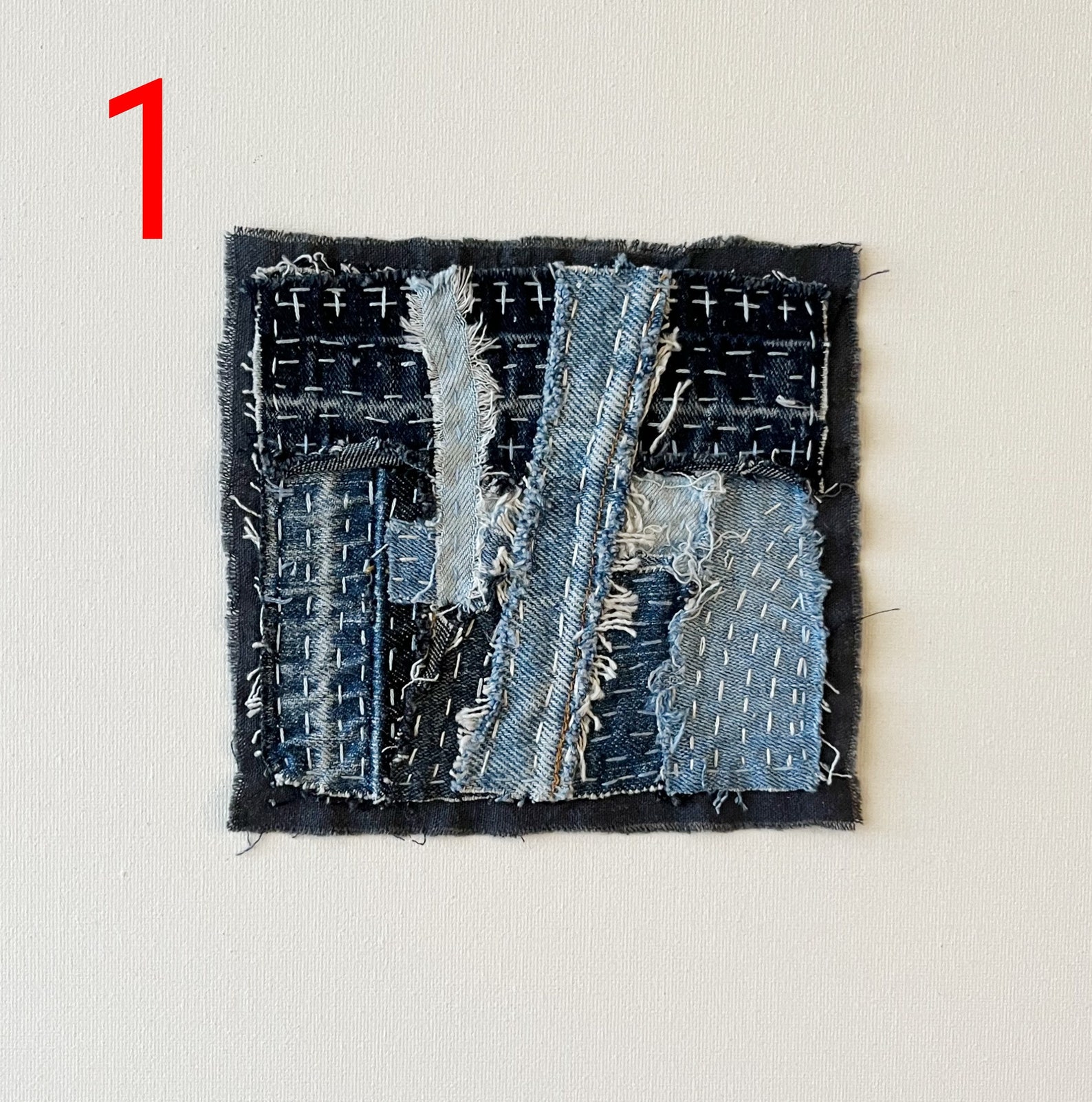 Sashiko, Boro Patch, Handmade Sew-on Patch, Patch for Jeans, Denim ...