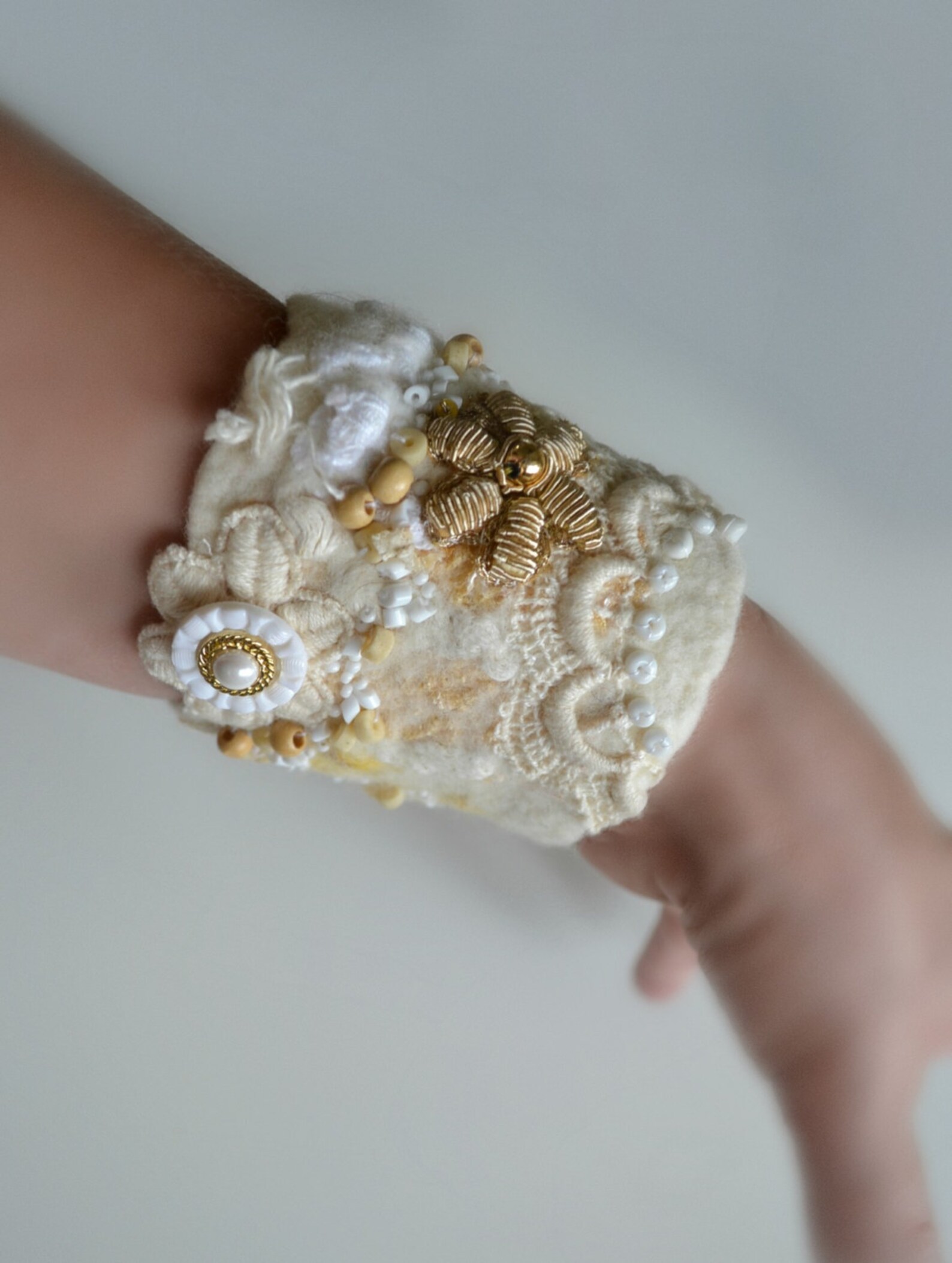 Handmade Felted Wool Bracelet - Etsy