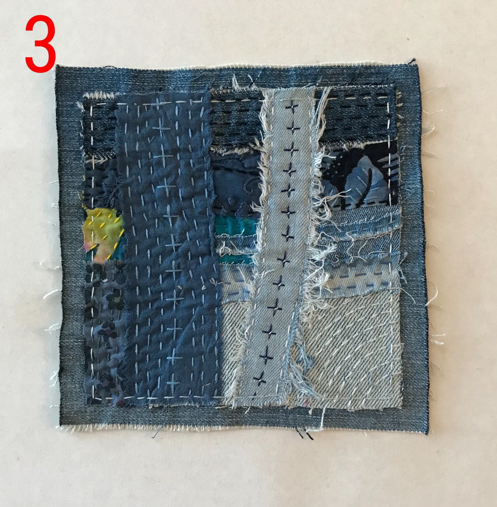 Sew-on Patch, Patch for Jeans, Denim Visible Mending, Hand Stitched ...