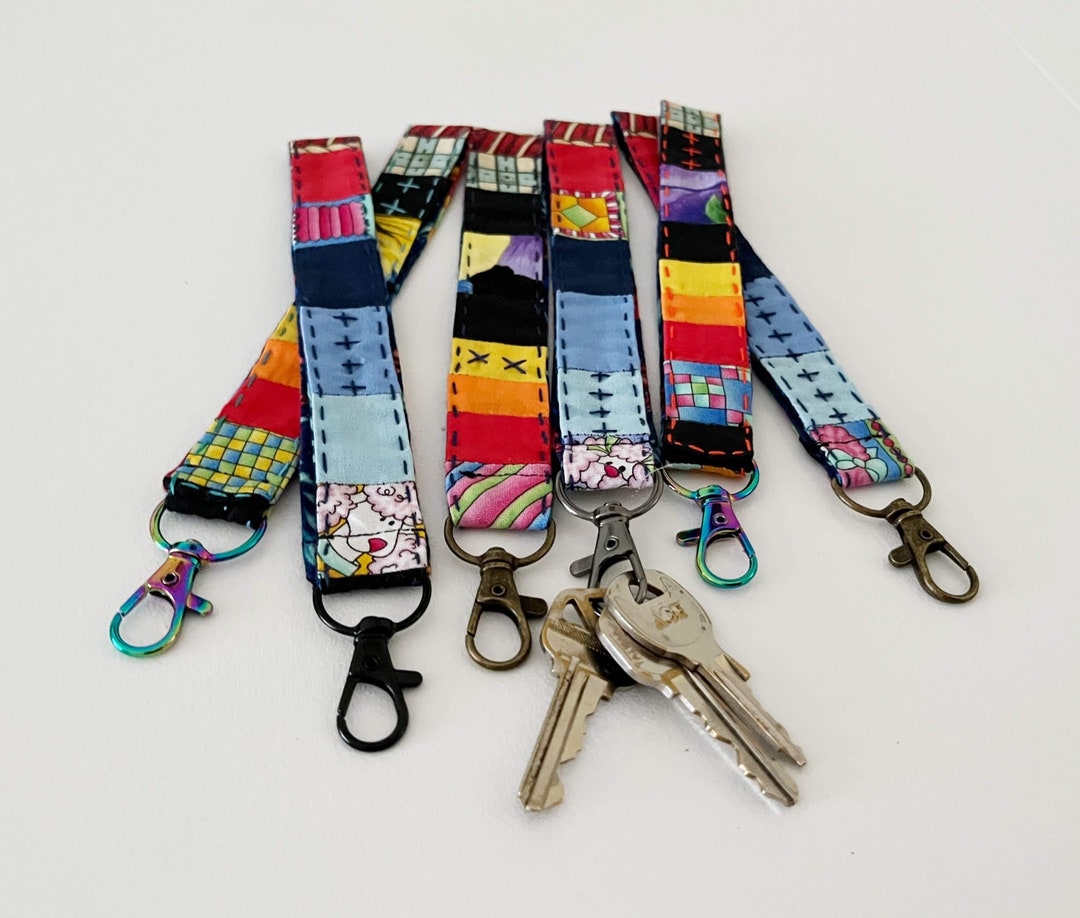 Keychain / Fabric Keychain / Keychain Wristlet / Handmade Key Chain ...