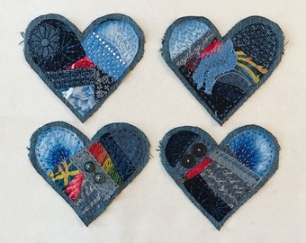 White Sashiko, Boro Patch, Handmade Sew-on Patch, Patch for Jeans ...