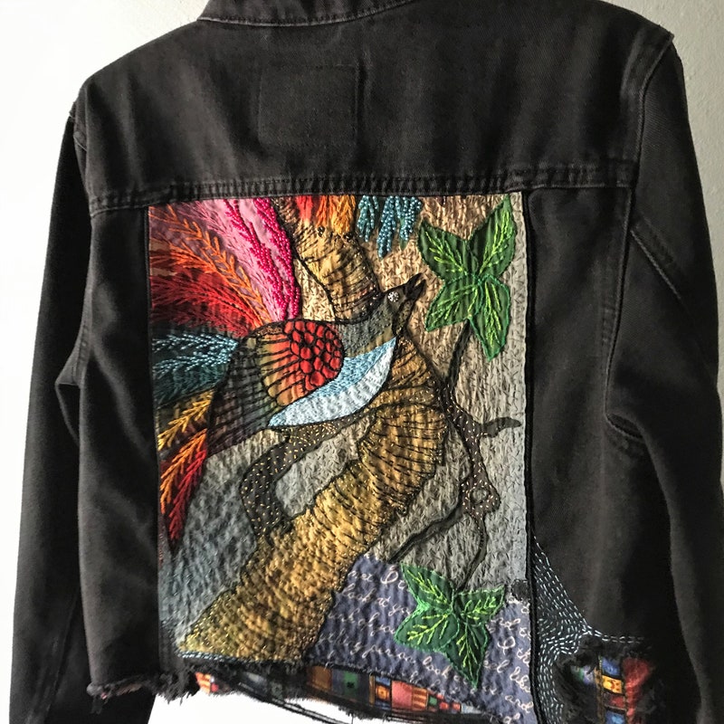 Hand Embroidered Jean Jacket - Etsy