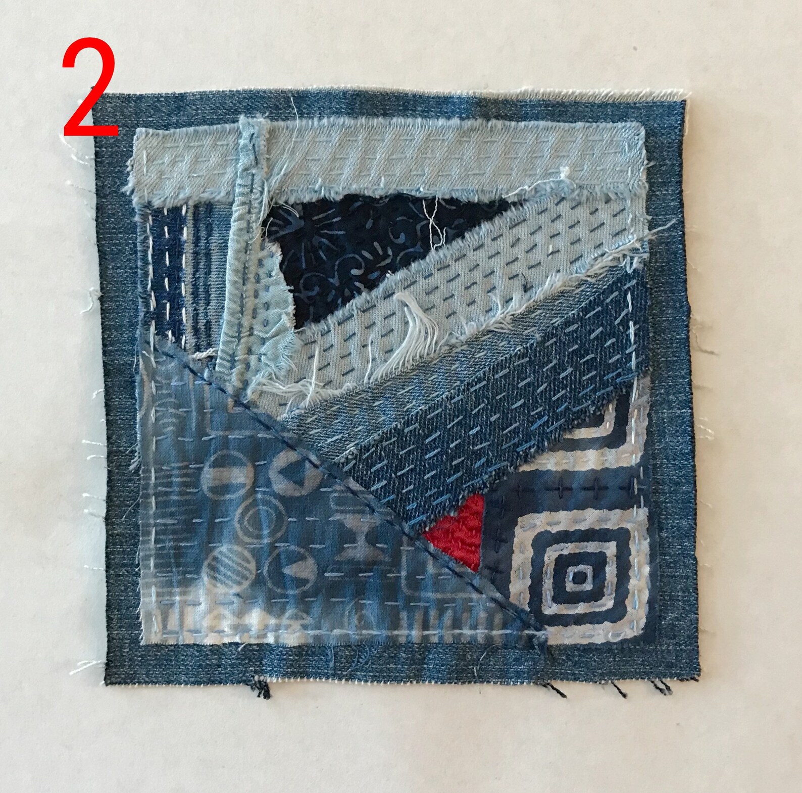 Sew-on Patch, Patch for Jeans, Denim Visible Mending, Hand Stitched ...