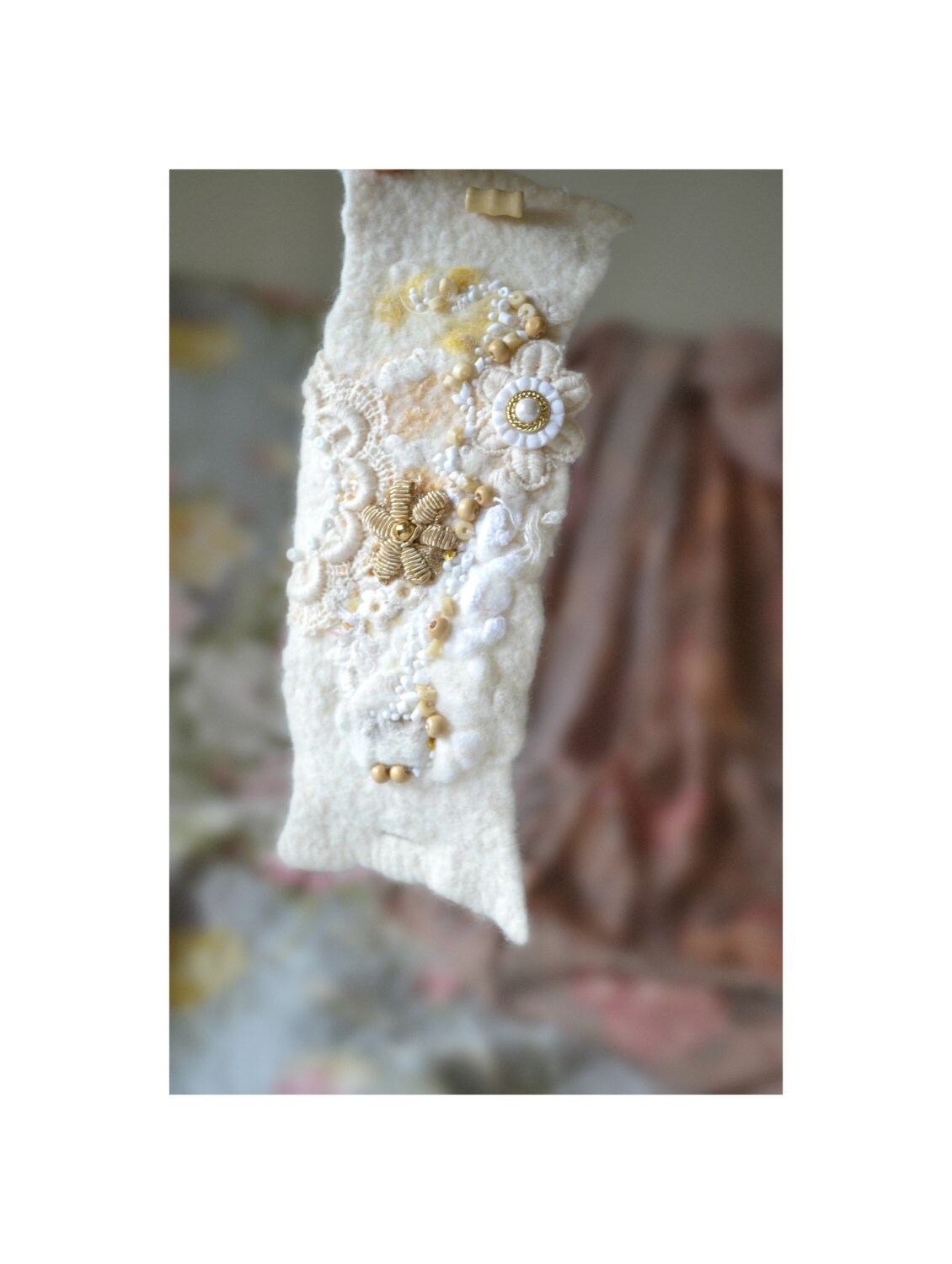 Handmade Felted Wool Bracelet - Etsy