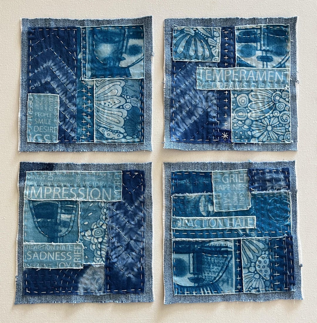 Denim Patch, Sashiko, Boro Patch, Handmade Sew-on Patch, Patch for ...