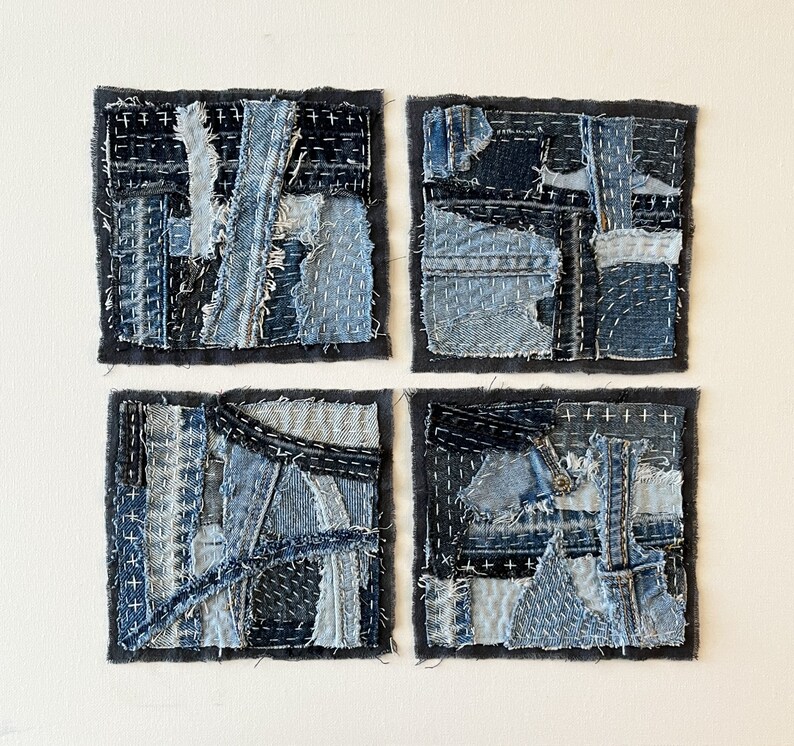 Sashiko, Boro Patch, Handmade Sew-on Patch, Patch for Jeans, Denim ...