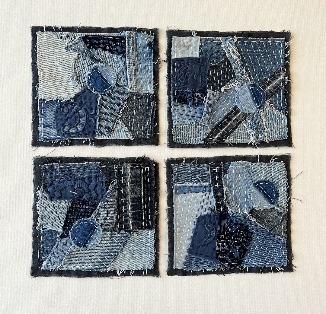 Sashiko, Boro Patch, Handmade Sew-on Patch, Patch for Jeans, Denim ...