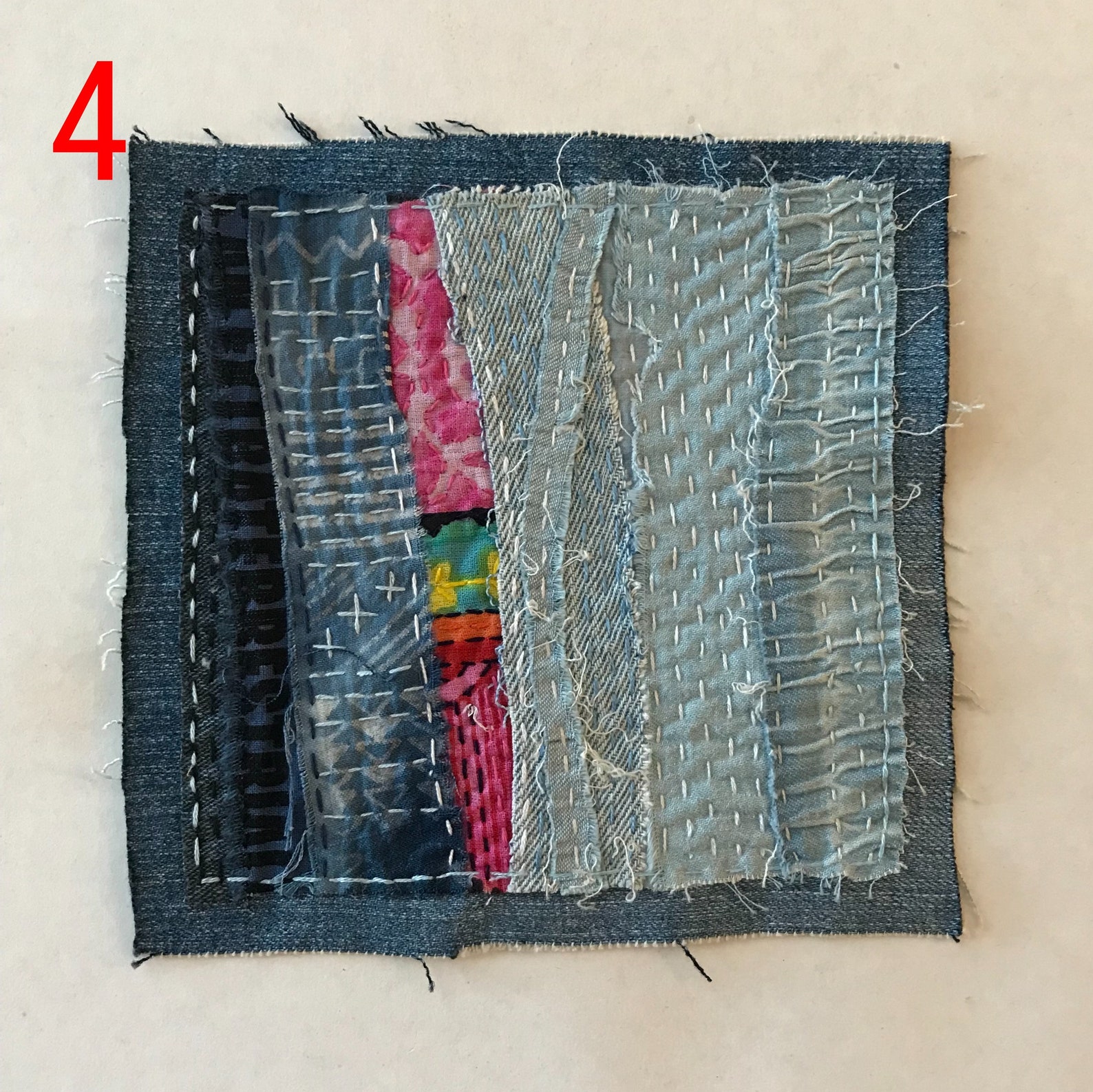 Sew-on Patch, Patch for Jeans, Denim Visible Mending, Hand Stitched ...