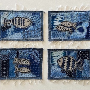 Denim Patch, Sashiko, Boro Patch, Handmade Sew-on Patch, Patch for ...