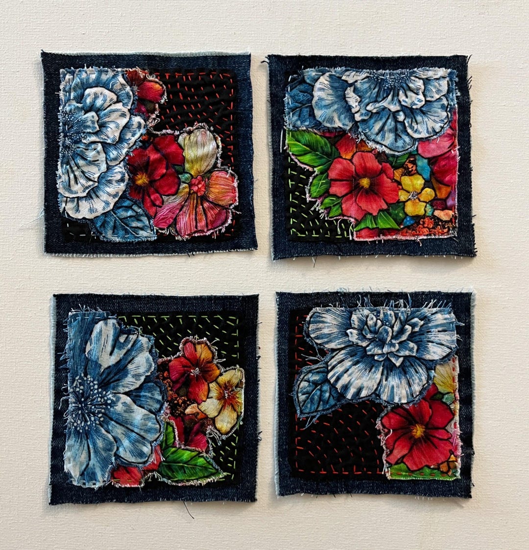 Sashiko, Boro Patch, Handmade Sew-on Patch, Patch for Jeans, Denim ...