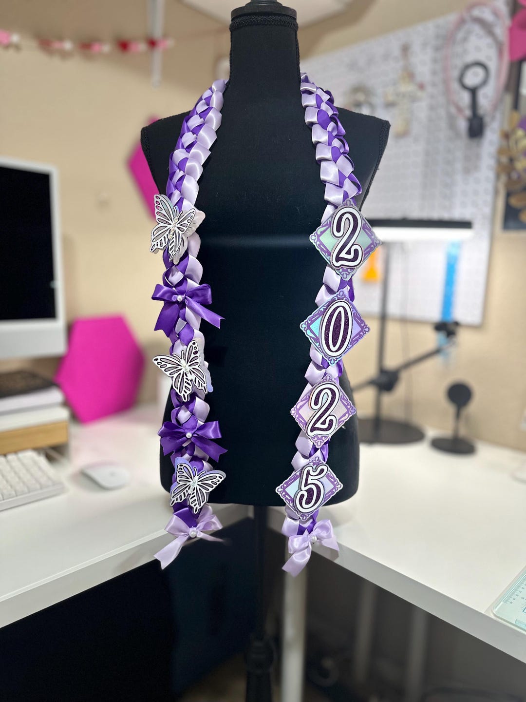 Graduation Lei Promotion Gift Lei Senior Night Gift Braided Ribbon Lei ...