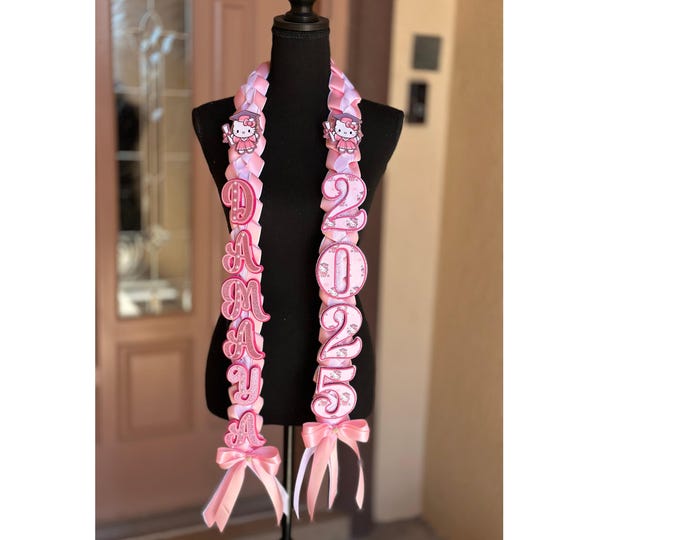 Graduation Lei in White and Pink. - Etsy