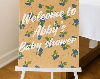 Berry Sweet Baby Shower Welcome Sign, Editable Berry Baby Shower ...