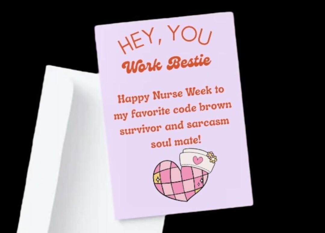 Funny Nurses Week Card Printable for Work Bestie & Co-workers, RN ...
