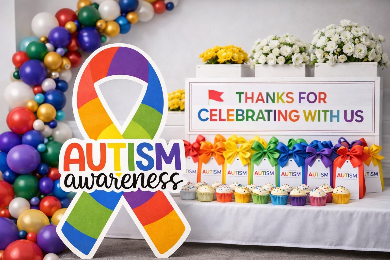 Autism Awareness Party Decor, 3FT Autism Ribbon Sign, Autism Walk ...