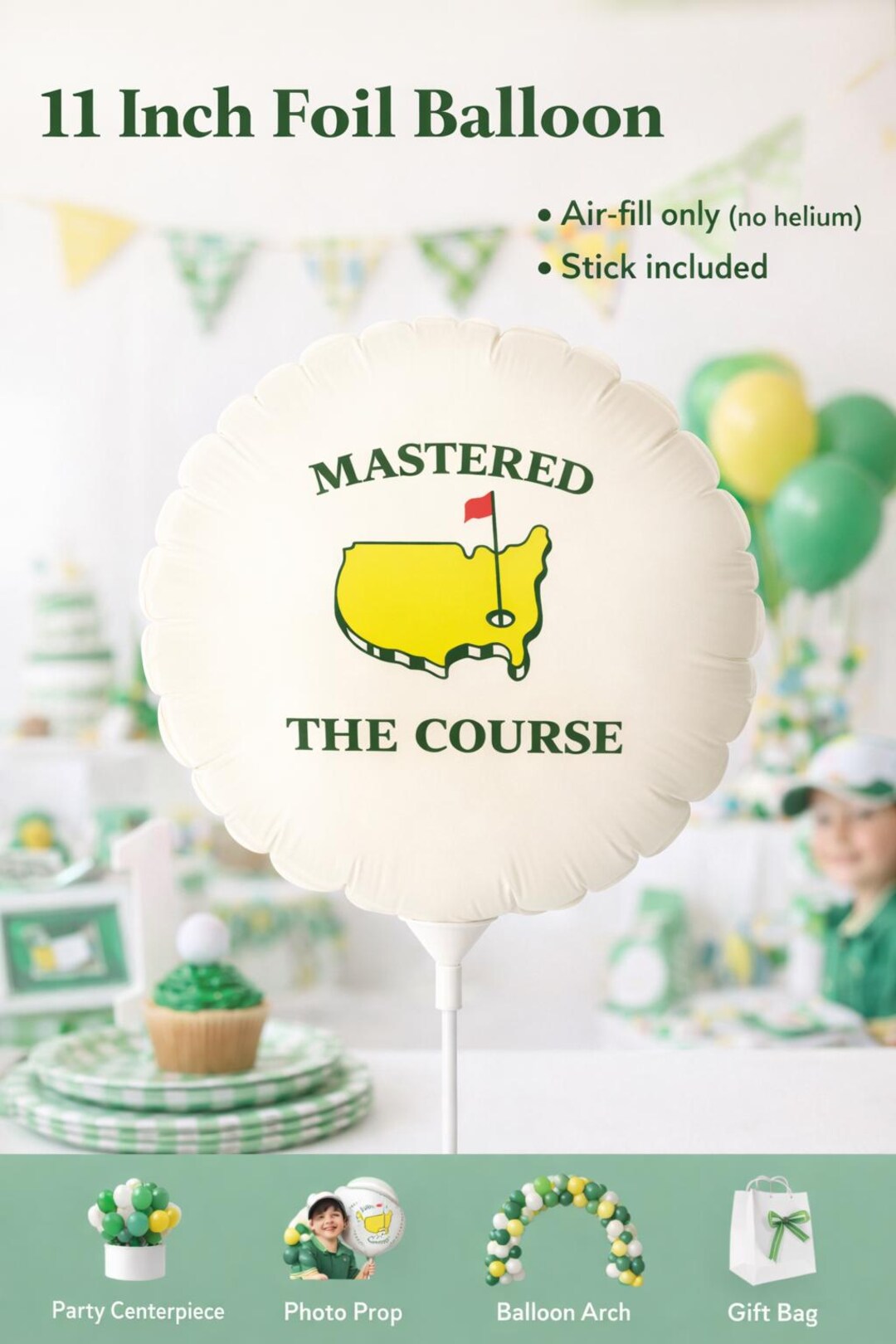 Mastered the Course Balloon, Golf Party Decor, 11 Inch Golf Birthday ...