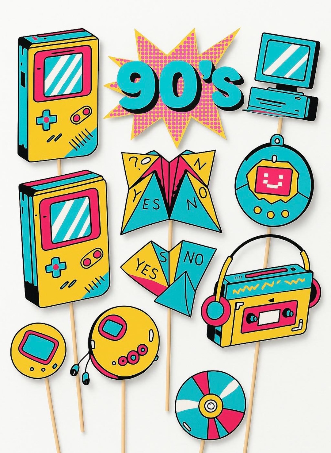 90s Party Props Printable | Hip Hop & Rap Theme | Instant Download JPEG ...
