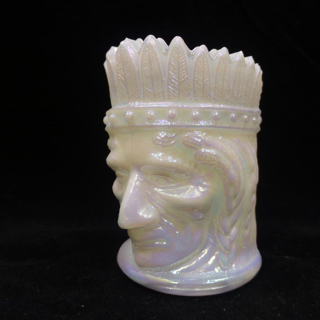 Vintage White Iridescent Carnival Glass Joe St Clair Summit Art Glass ...