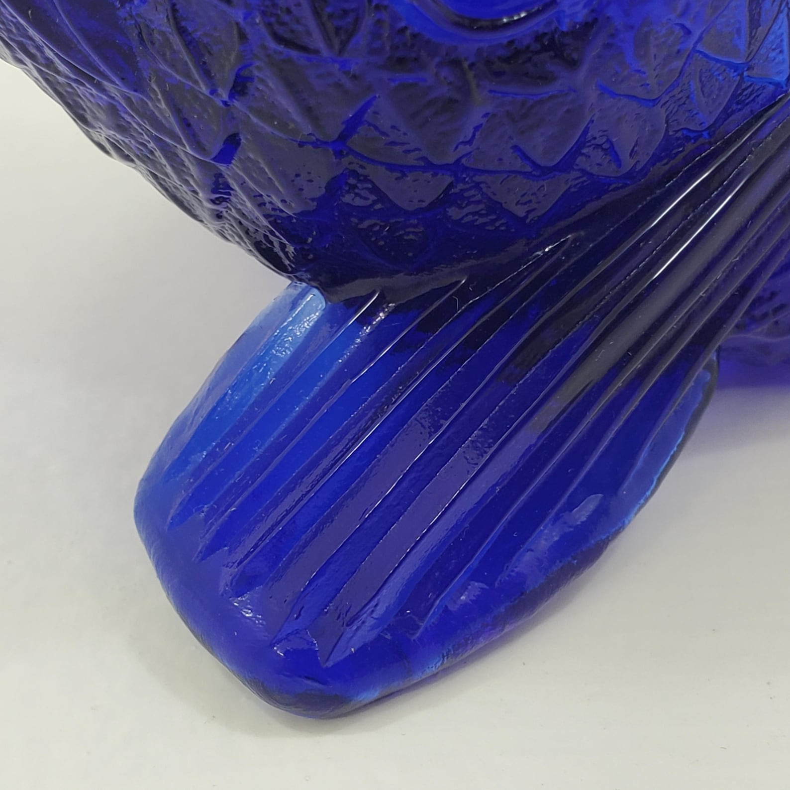 Cobalt Blue Glass Fish Dolphin Kemple Summit Art Glass Covered Dish ...