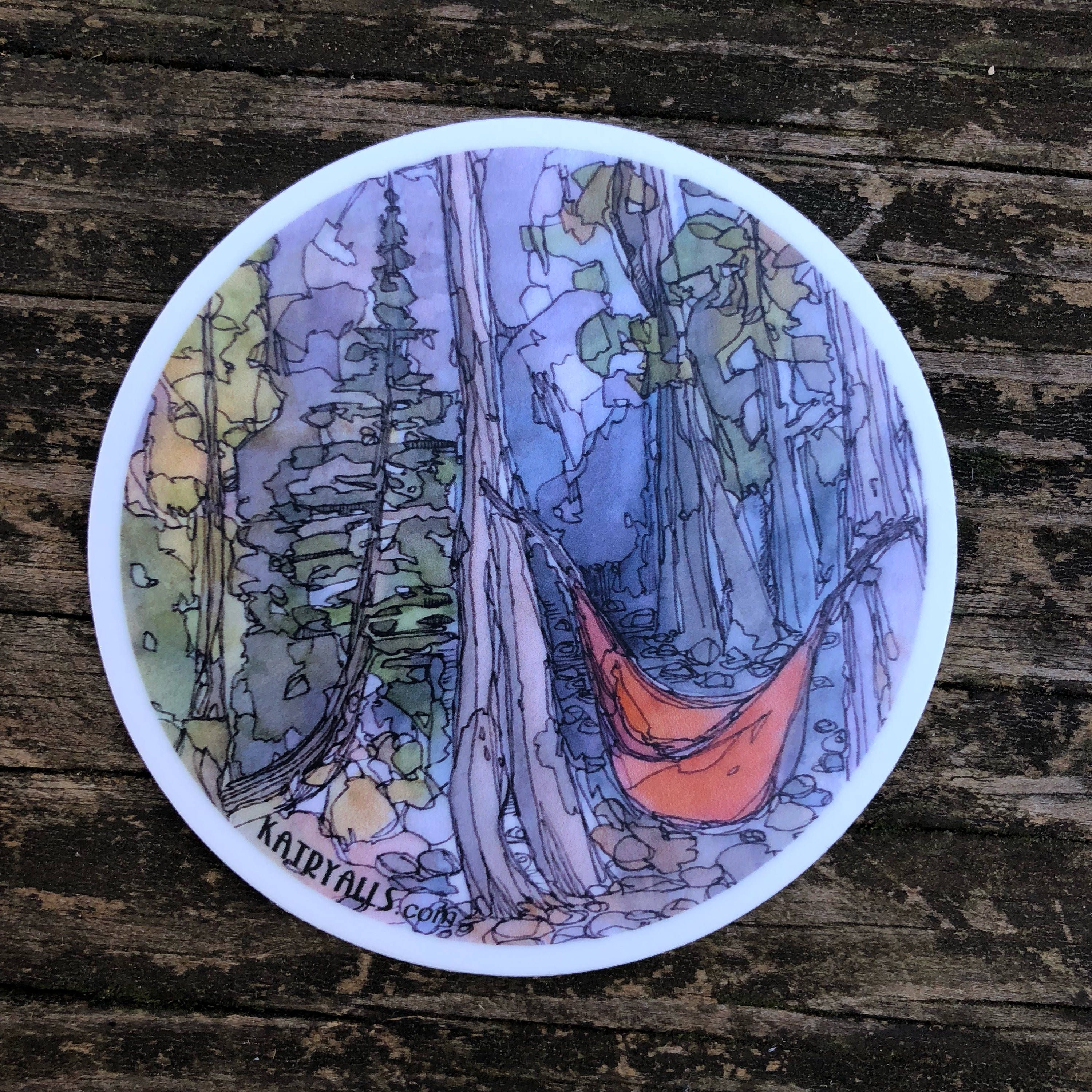 Hammock Vinyl Sticker Camping National Parks 3 Circle by | Etsy