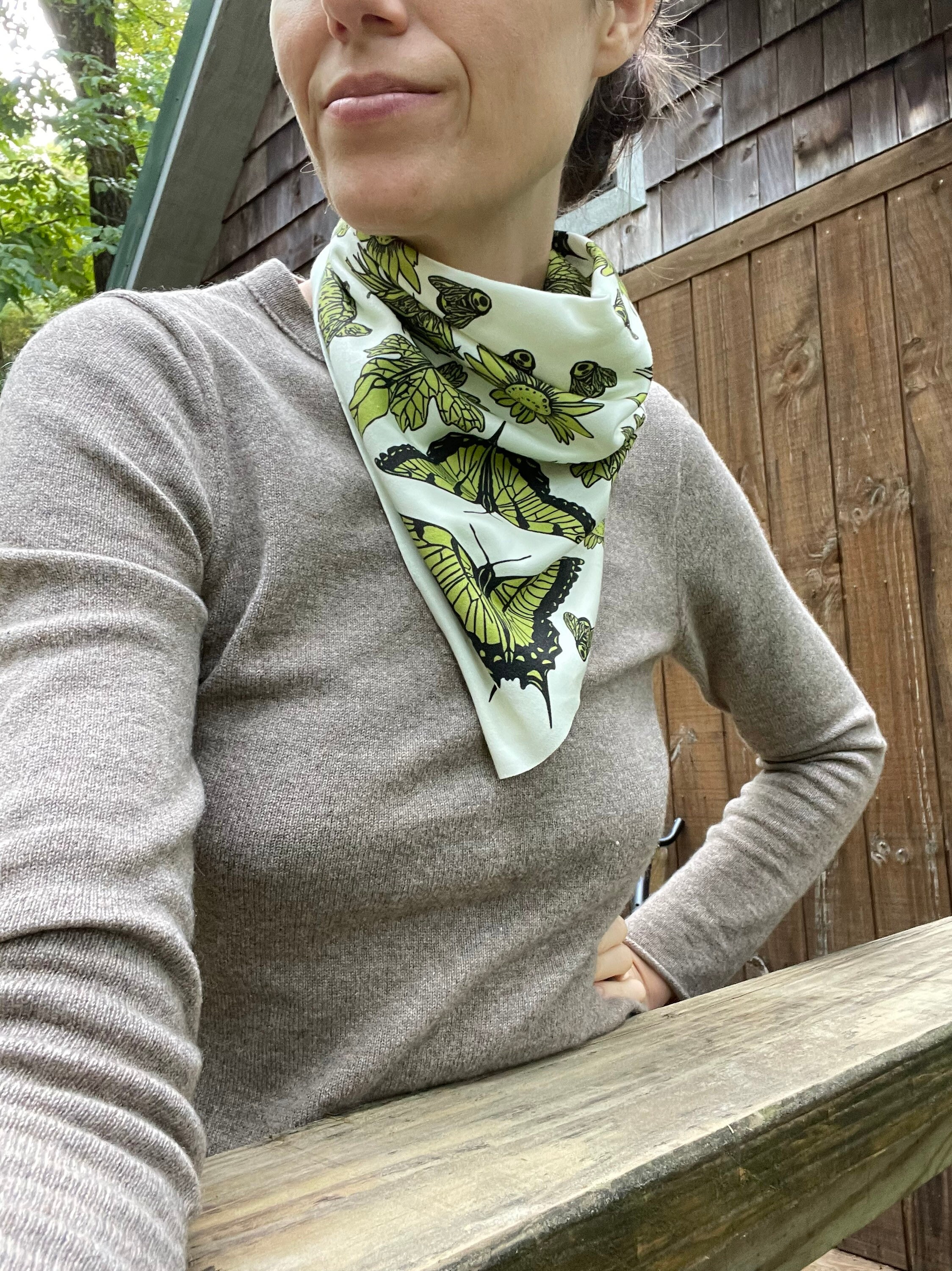 Nature Botanical Butterfly Bandana Reading Cloth - Etsy