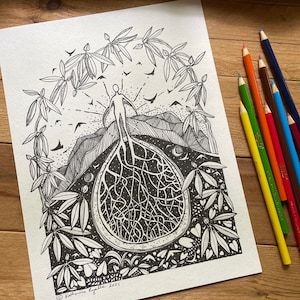 Grounding Coloring Page, Digital Download Watercolor Coloring Sheet ...