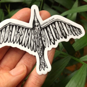 Bird in Flight Vinyl Sticker Raven by Kat Ryalls Ink Decal - Etsy