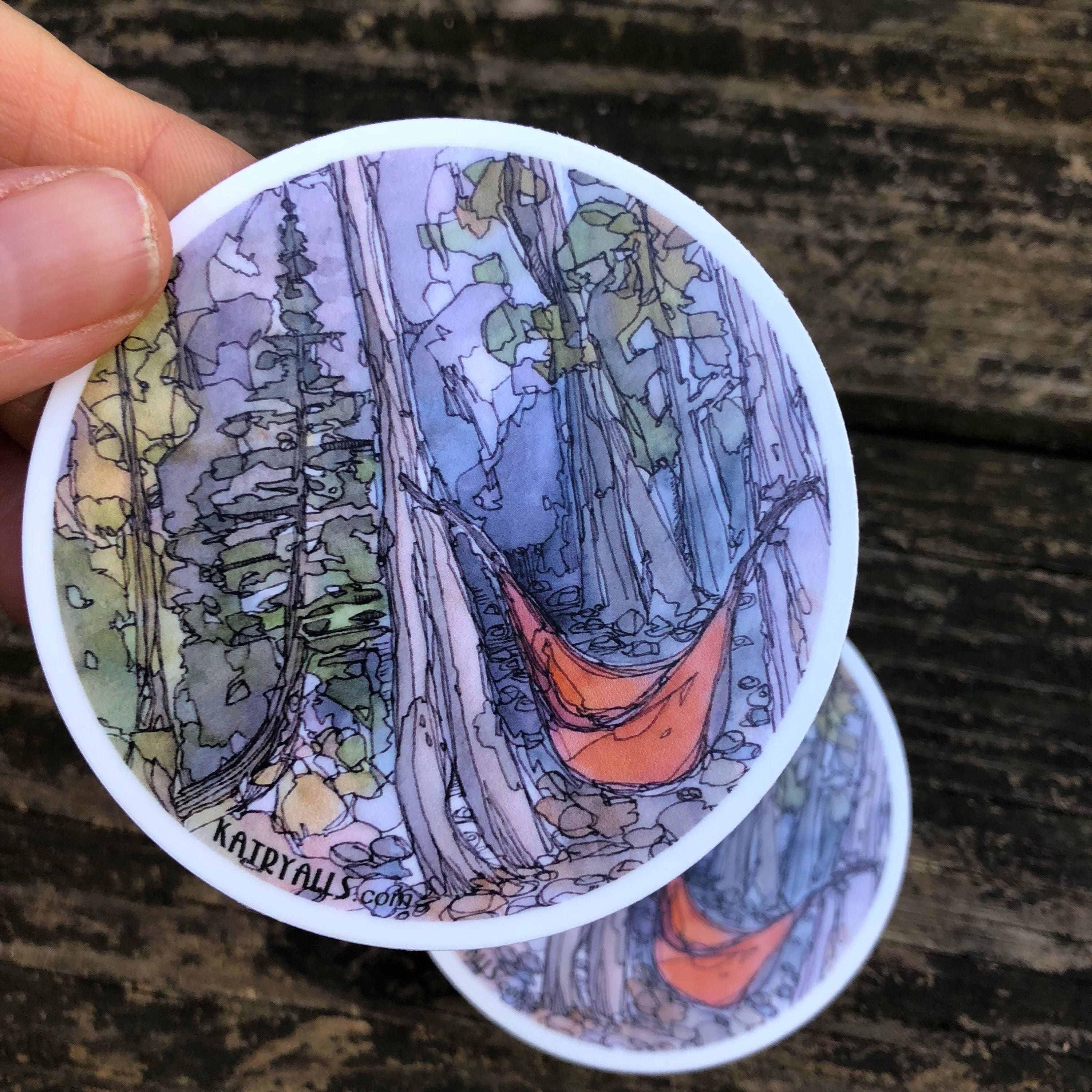Hammock Vinyl Sticker Camping National Parks 3 Circle by | Etsy