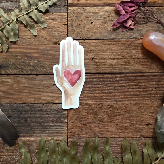 Heart in Hand Vinyl Decal 3 by Kat Ryalls Decal | Etsy