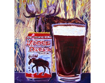 Moose Drool Brown Ale Big Sky Brewing Animals Drinking Beer | Etsy