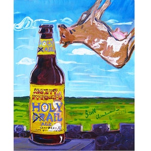 Monty Python Holy Grail Ale, Flying Cow Art, Funny Beer Gift, Animals ...