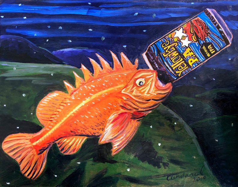 Yelloweye P.A. by Broken Tooth Brewing, Fishing Beer Gift, Alaska Fish ...