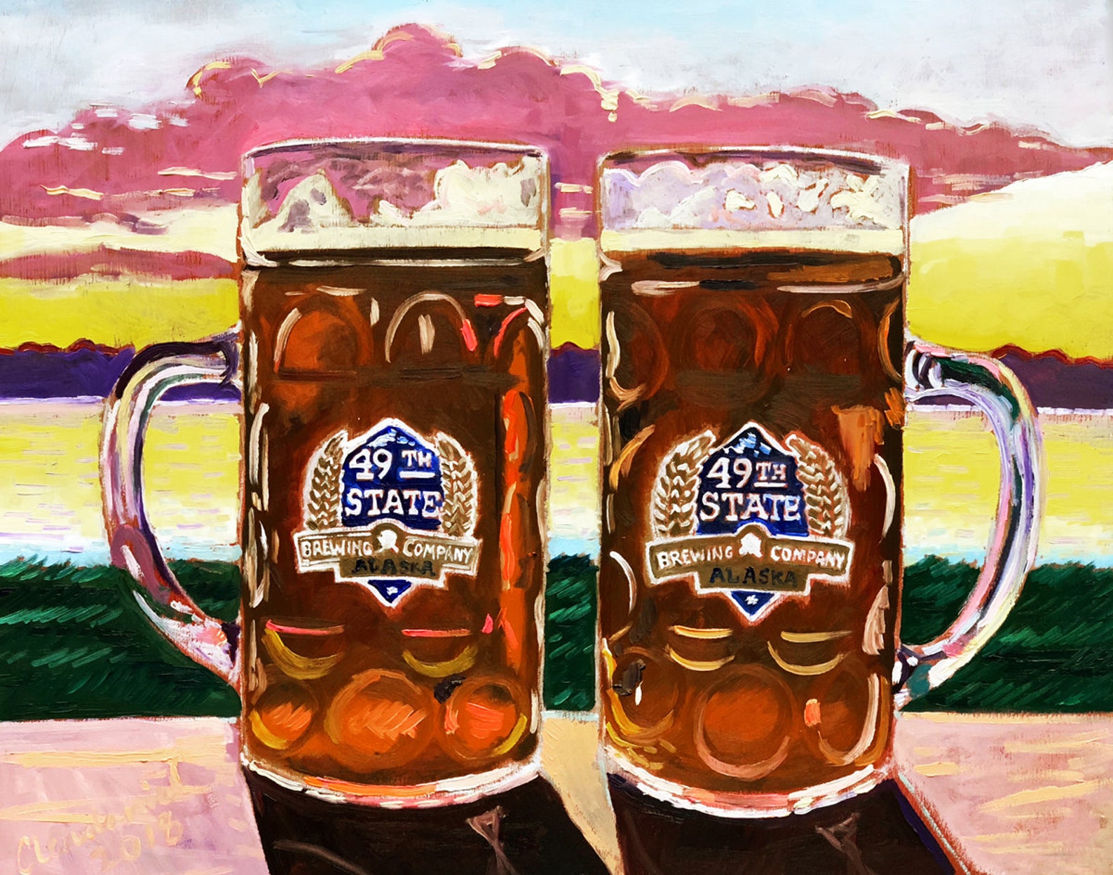 49th State Brewing Co. Beer Painting by Scott Clendaniel - Etsy